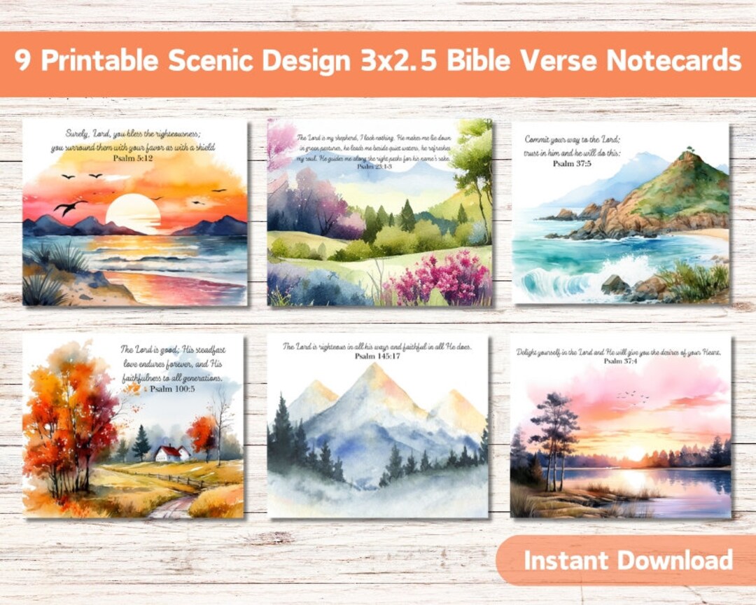 Bible Verse Notecard Stationery for Gifting and Journaling Landscape ...