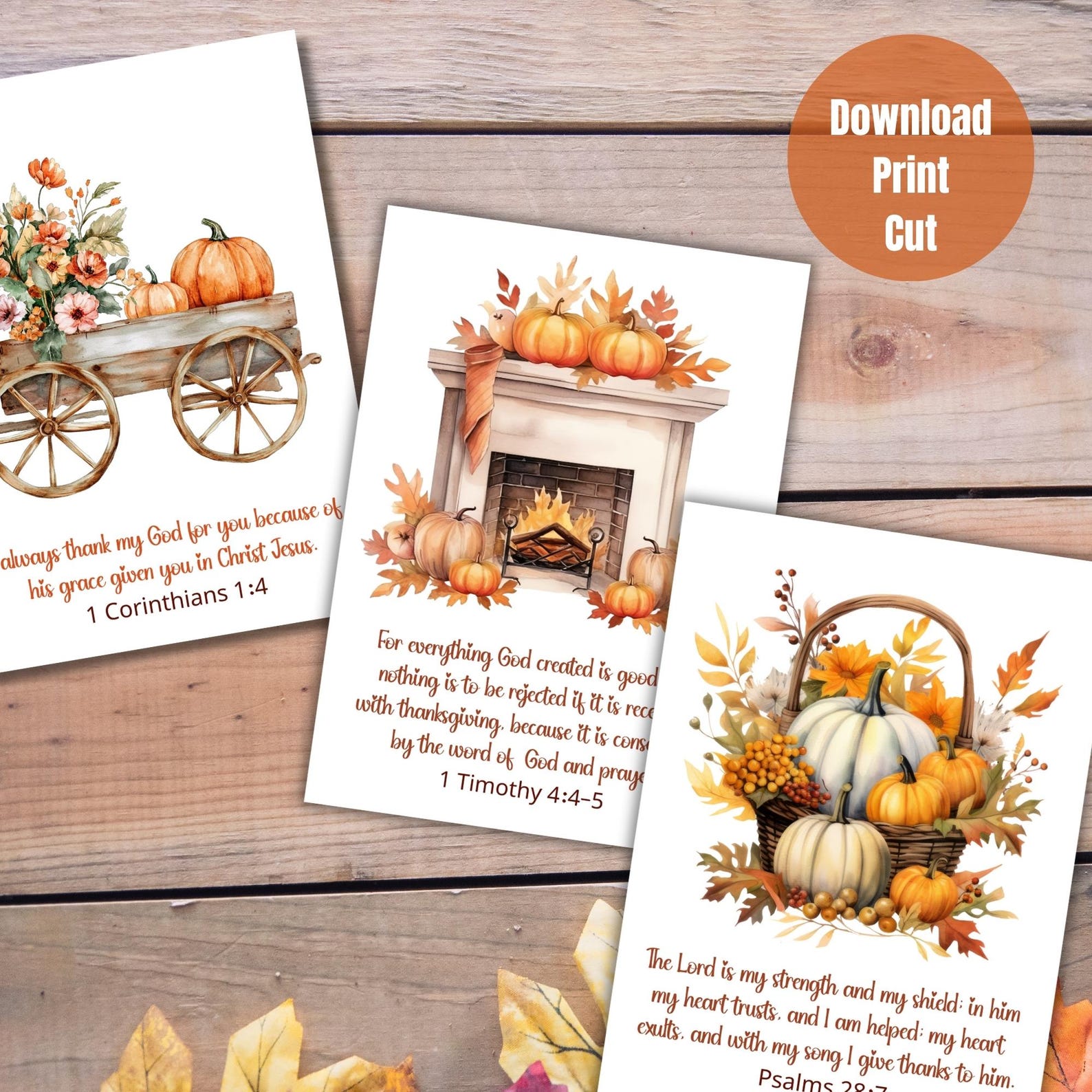 Fall Blessing Printable Bible Verse Notecard Religious Home Decor ...