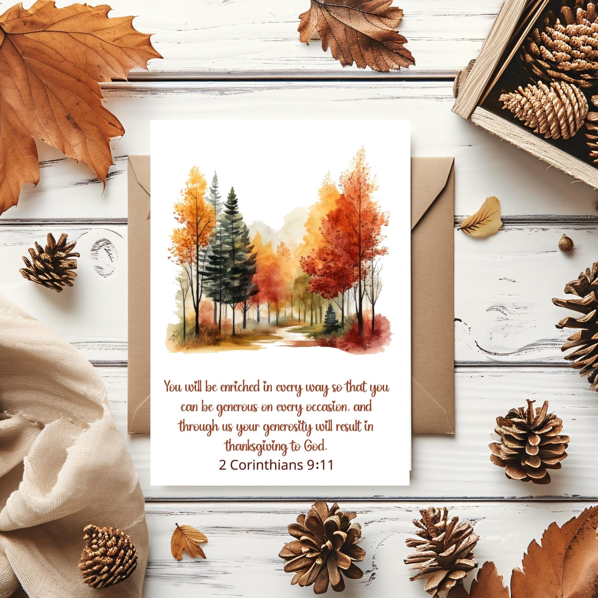 Fall Blessing Printable Bible Verse Notecard Religious Home Decor ...