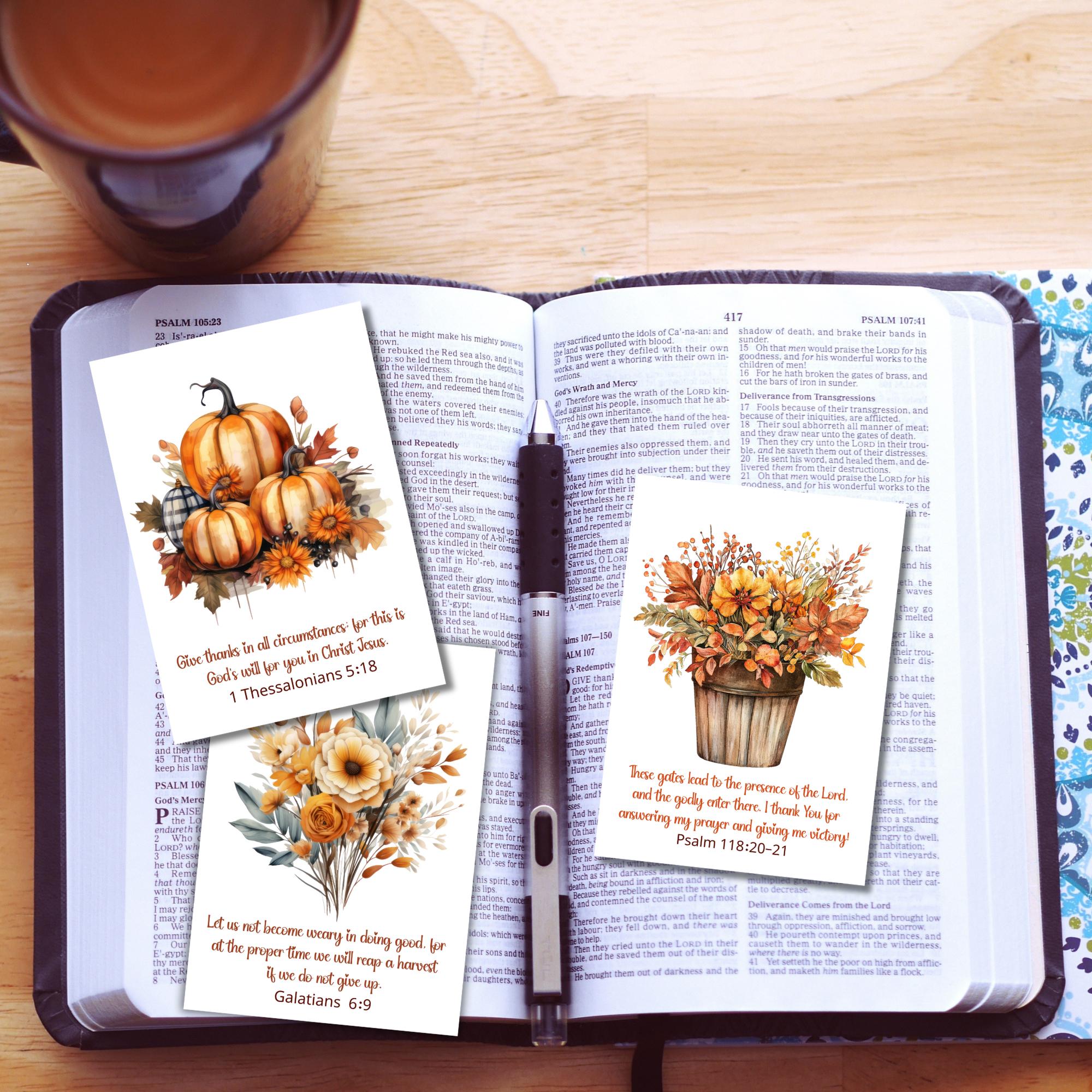 Fall Blessing Printable Bible Verse Notecard Religious Home Decor ...