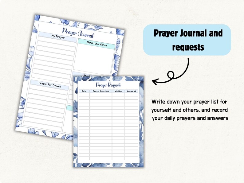 Faith Planner Printable Prayer Journal Bible Study Guide Sermon Notes ...