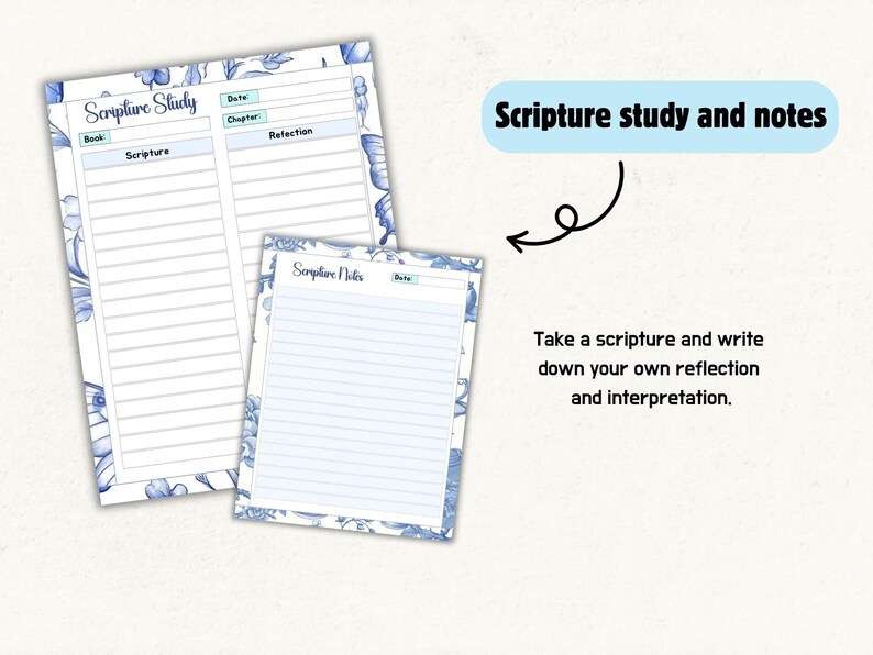 Faith Planner Printable Prayer Journal Bible Study Guide Sermon Notes ...