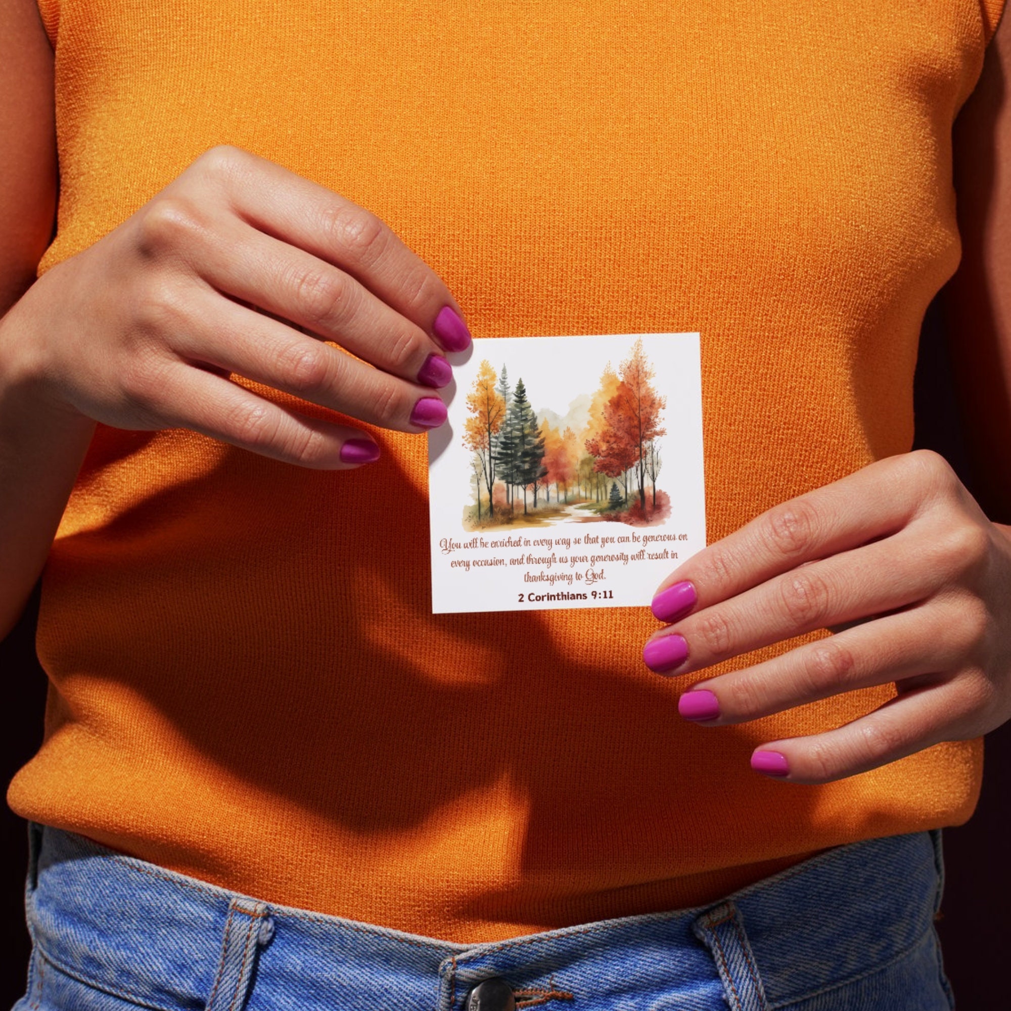 Fall Thanksgiving Christian Scripture Card Bible Verse Notecard Bible ...