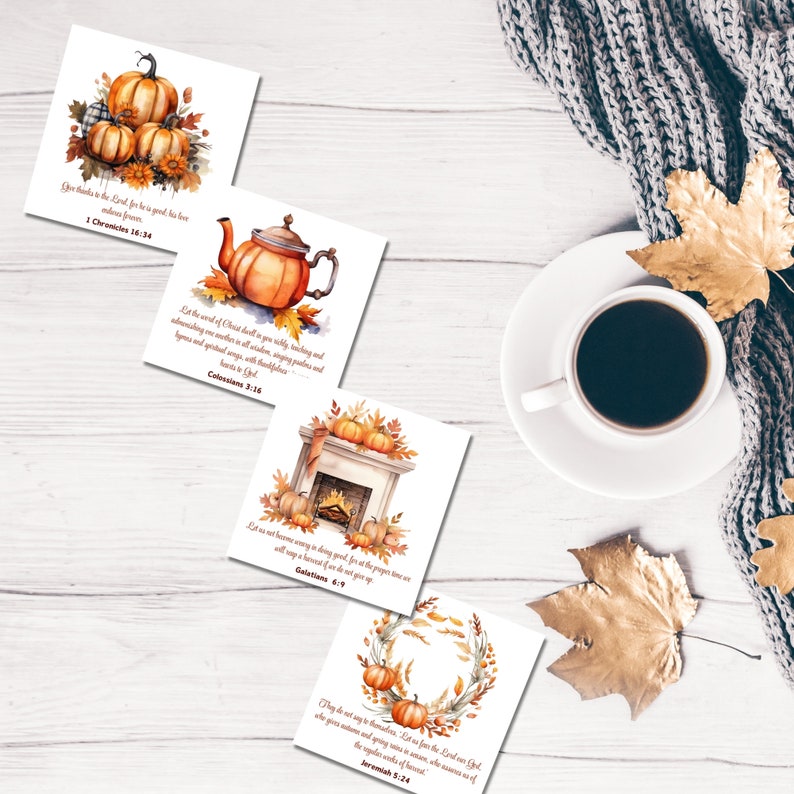 Fall Thanksgiving Christian Scripture Card Bible Verse Notecard Bible ...