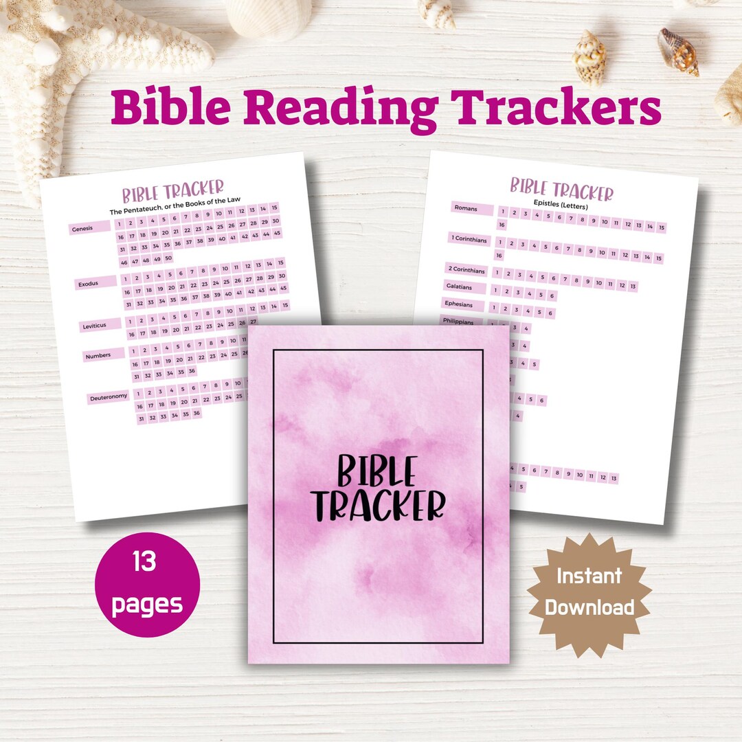 Pink Bible Reading Tracker Bible Study Tracker for Individuals ...