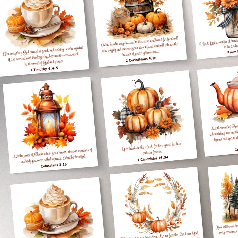 Fall Thanksgiving Christian Scripture Card Bible Verse Notecard Bible ...
