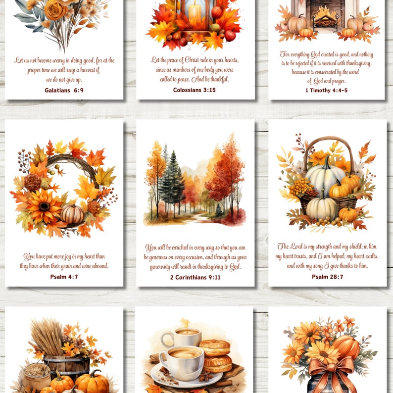 Fall Autumn Scripture Postcard Blessing 4x6 Bible Verse Wall Art Decor ...