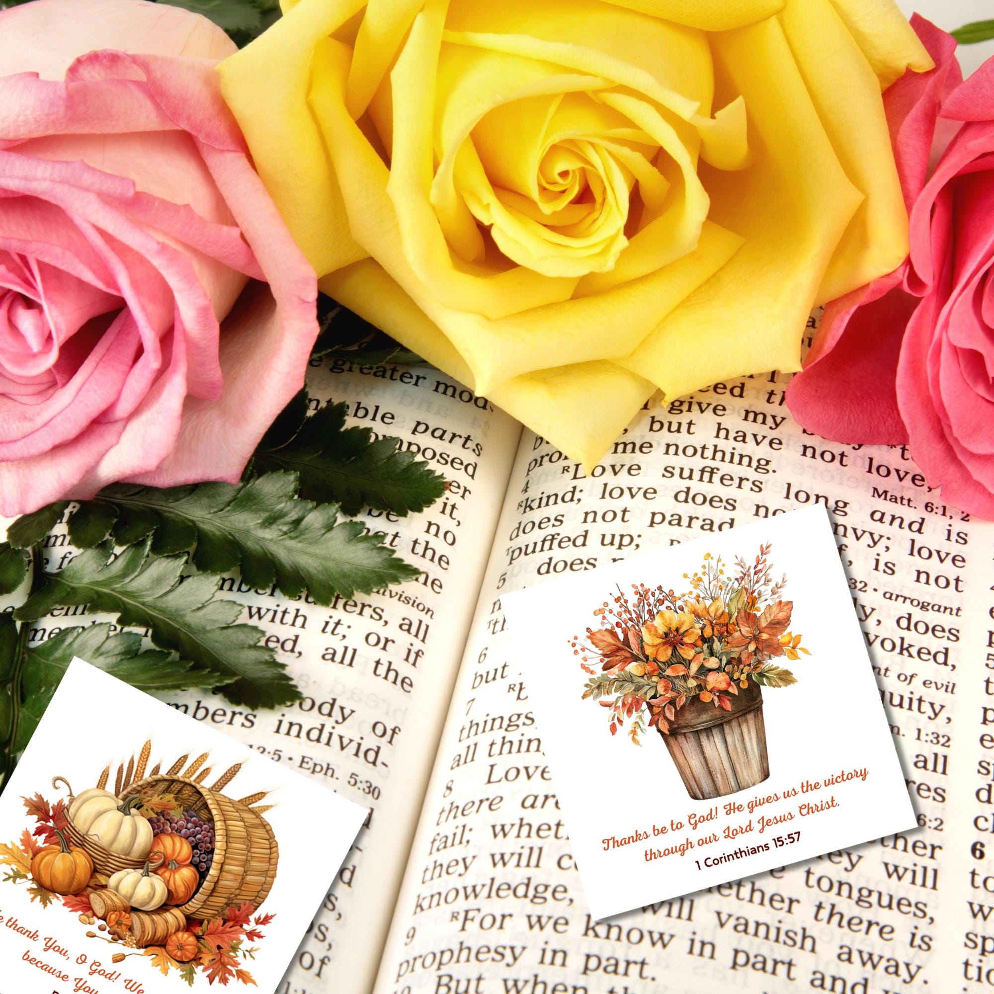 Thanksgiving Fall Blessing Scripture Card Fall Bible Verse Notecard ...