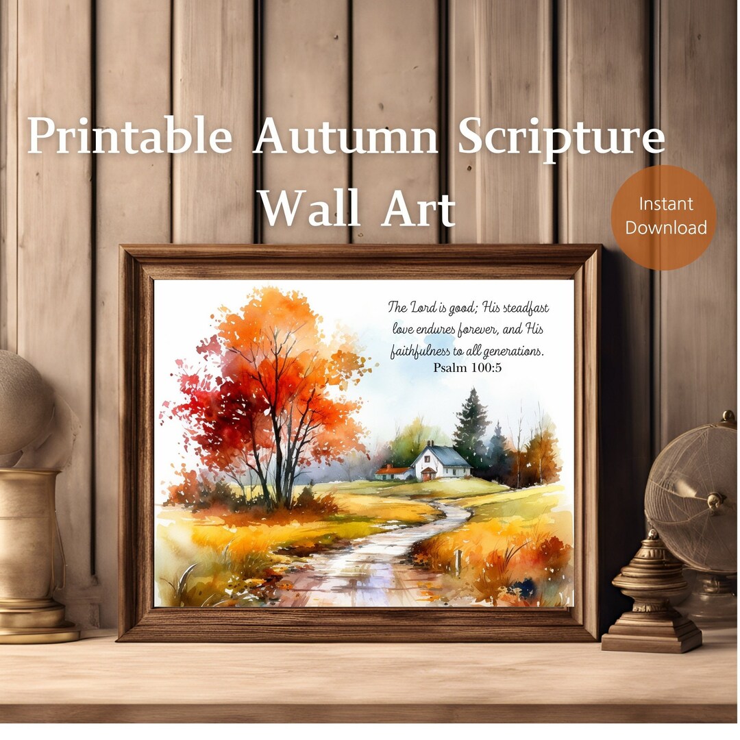 Fall Scripture Wall Art Scripture Autumn Christian Wall Art Printable ...