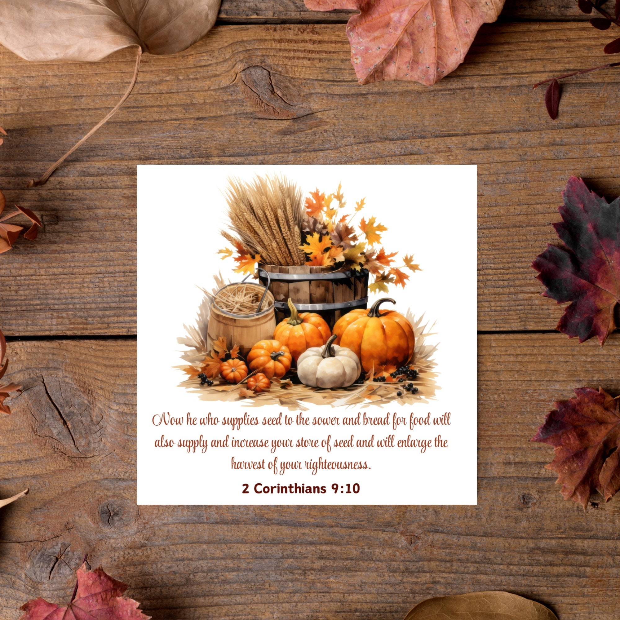 Fall Thanksgiving Christian Scripture Card Bible Verse Notecard Bible ...
