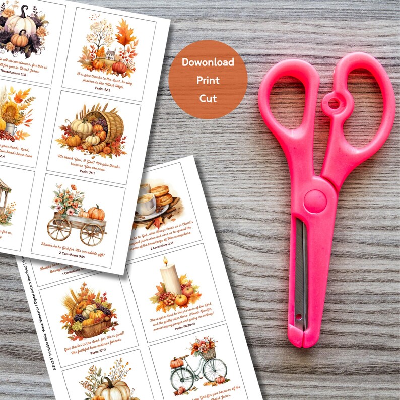 Thanksgiving Fall Blessing Scripture Card Fall Bible Verse Notecard ...
