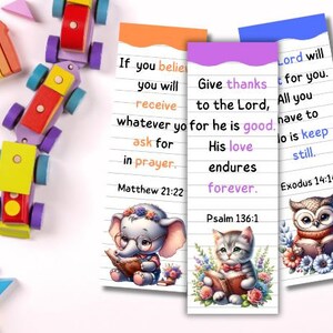 Cute Animal Bible Verse Bookmarks for Kids Back to School Set, Kids ...