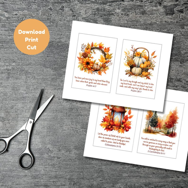Fall Blessing Printable Bible Verse Notecard Religious Home Decor ...