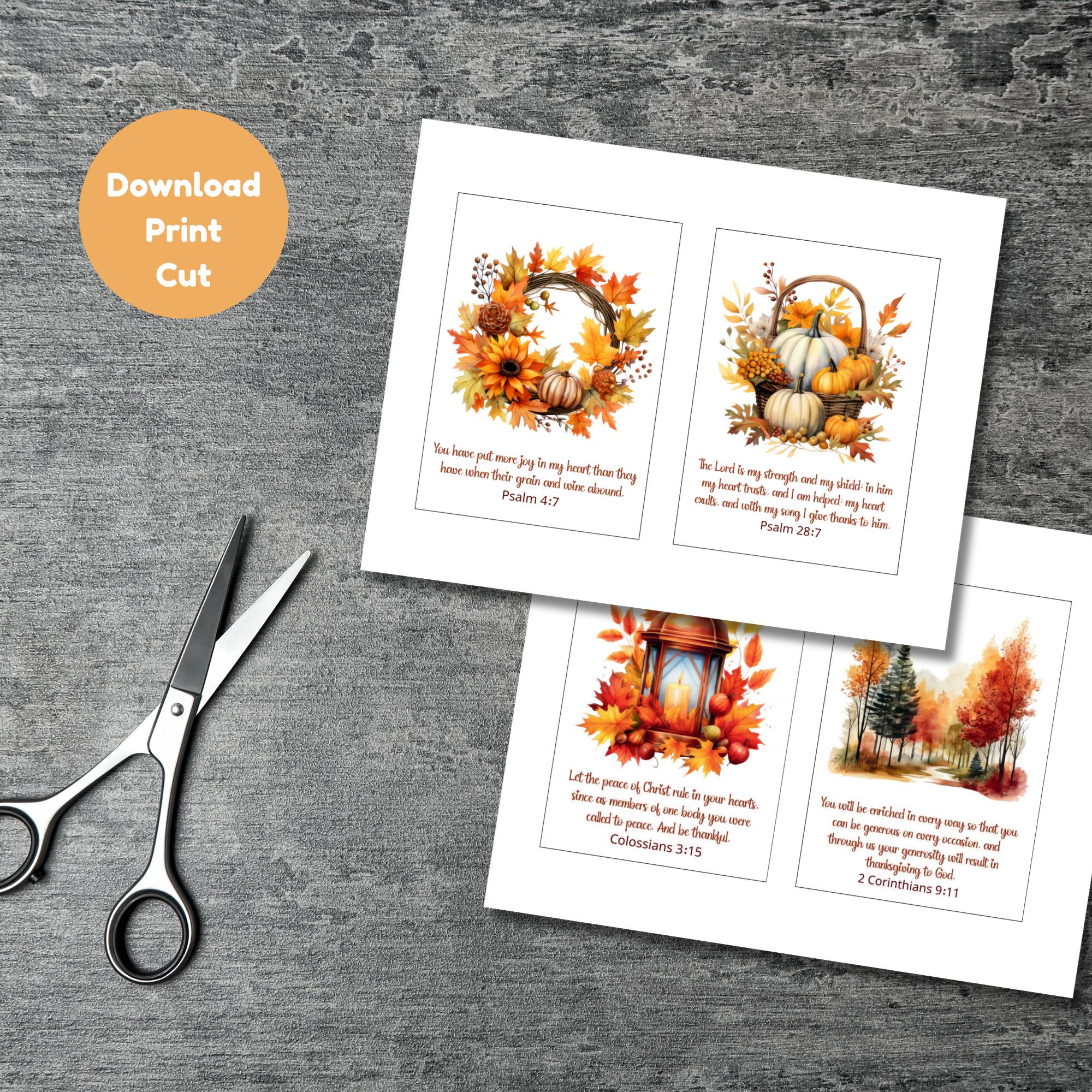 Fall Blessing Printable Bible Verse Notecard Religious Home Decor ...