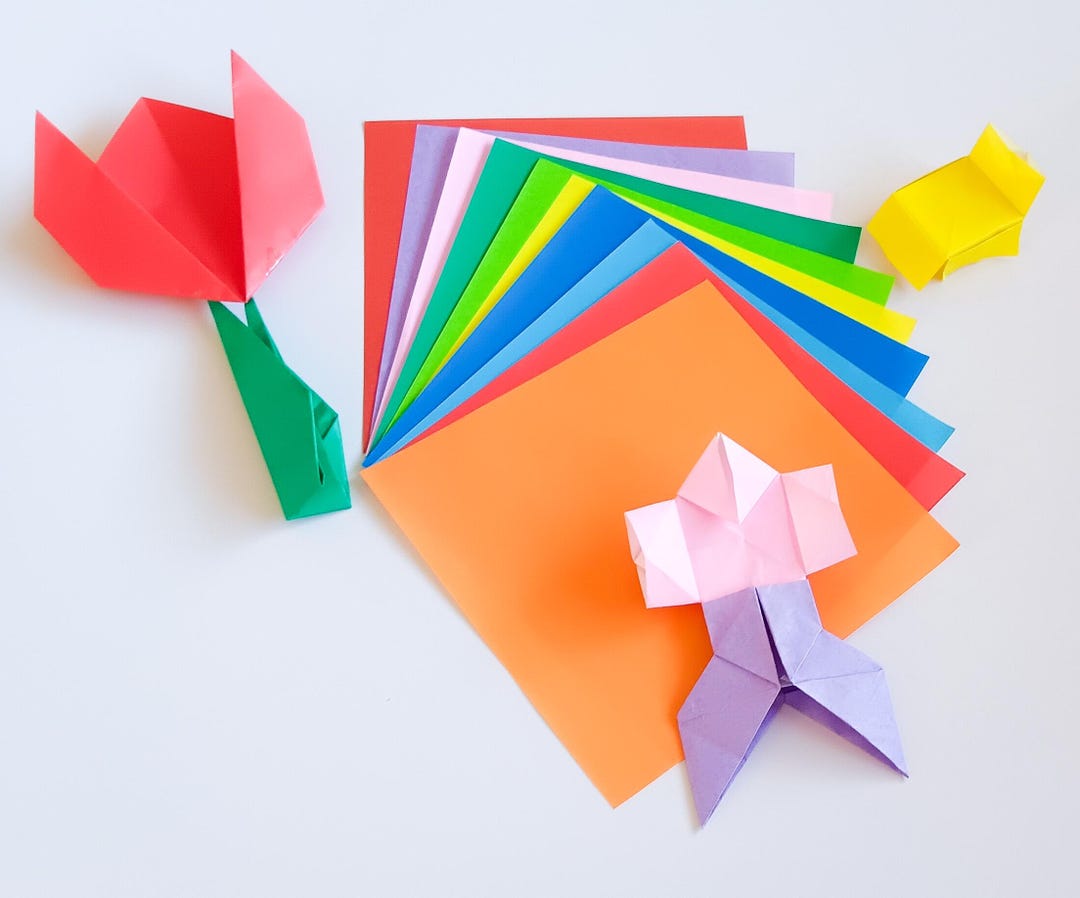 Origami Color Paper Pack Set of 70 Kids Craft Sheet Paper Folding Art ...