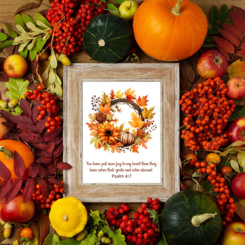 Fall Blessing Printable Bible Verse Notecard Religious Home Decor ...