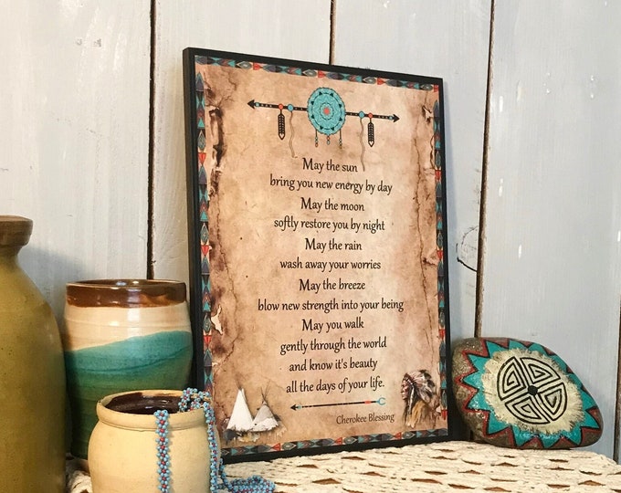 Cherokee Blessing, Native American Wooden Sign for Your Southwest ...