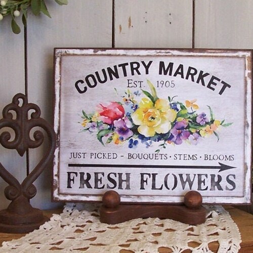 Flower Market Sign - Etsy