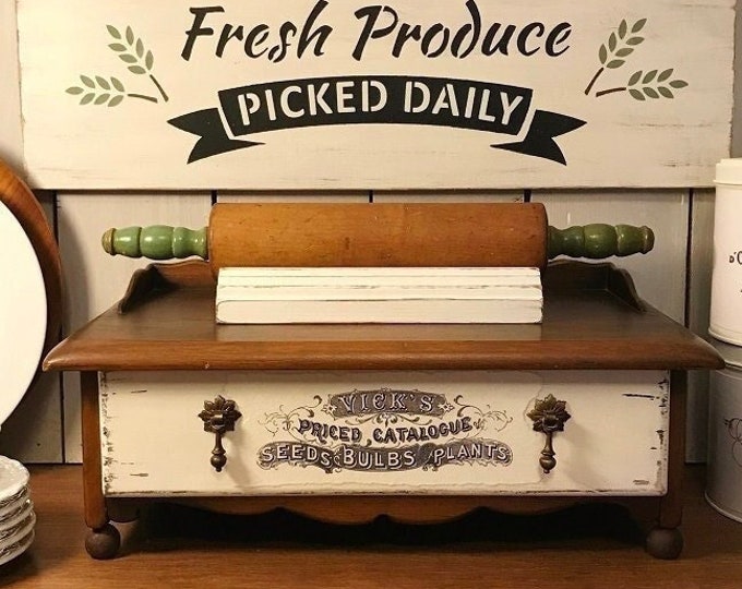 Farmhouse Cottage Style Rolling Pin Holder Bracket for Pioneer Woman ...