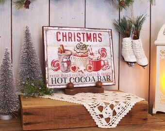 Santa Postcard Christmas Wooden Sign for Your Rustic Country | Etsy