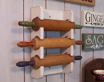Farmhouse Basic Rolling Pin Display Kitchen Storage Shelf for Your ...