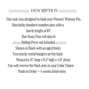 Horizontal Rolling Pin Display Rack for Pioneer Woman or Vintage Pins ...