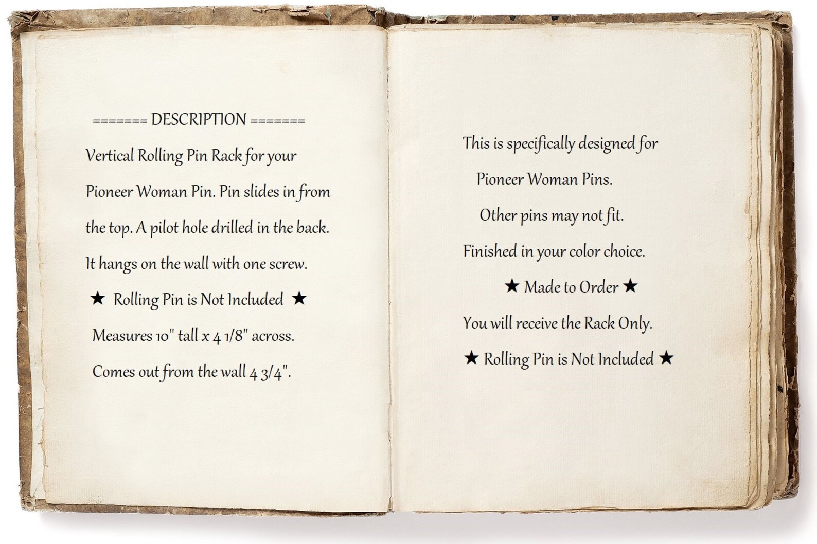 Pioneer Woman Vertical Rolling Pin Holder Rack for One Pin - Etsy