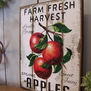 Farm Fresh Harvest Apples Wooden Sign for Your Rustic Shabby Chic or ...
