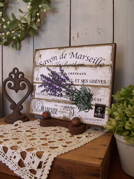 French Lavender Handmade Wooden Sign for Your Rustic Shabby - Etsy