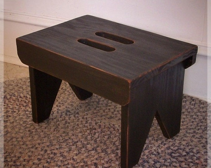 Farmhouse Primitive Step Stool / Cut Out Handles / Shaker Style / Color ...
