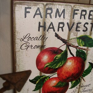 Farm Fresh Harvest Apples Wooden Sign for Your Rustic Shabby Chic or ...