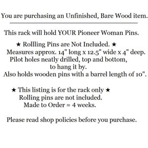 Unfinished You Paint 3 Pin Rolling Pin Shelf Rack for Multiple Rolling ...