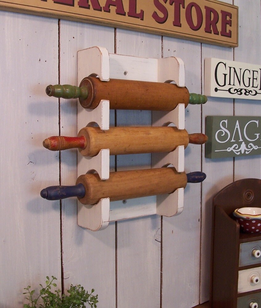 Multiple Rolling Pin Rack Unfinished BARE WOOD You Choose Size for Your ...