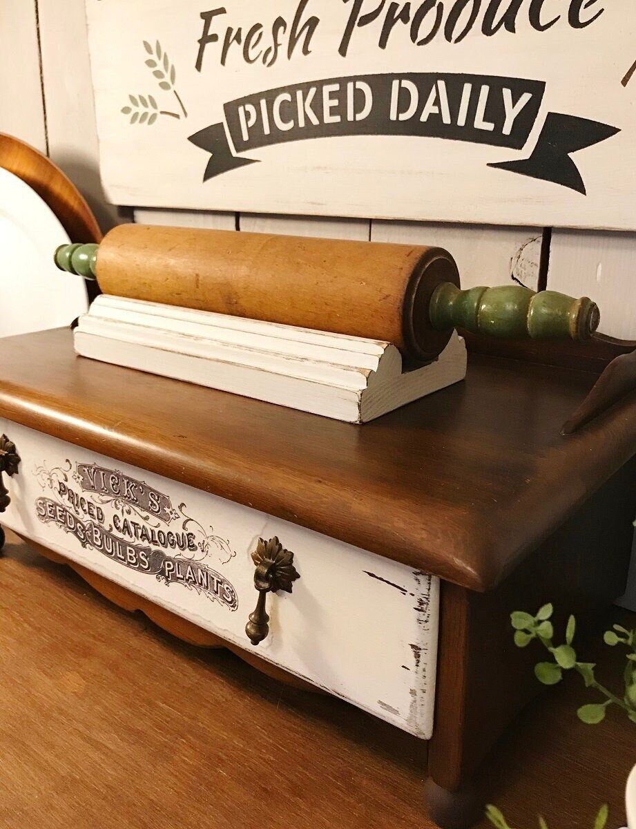 Farmhouse Cottage Style Rolling Pin Holder Bracket for Pioneer Woman ...