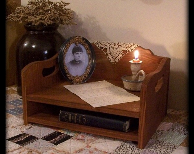 Primitive Colonial Lap Desk // Telephone Caddy // Cubby Storage ...