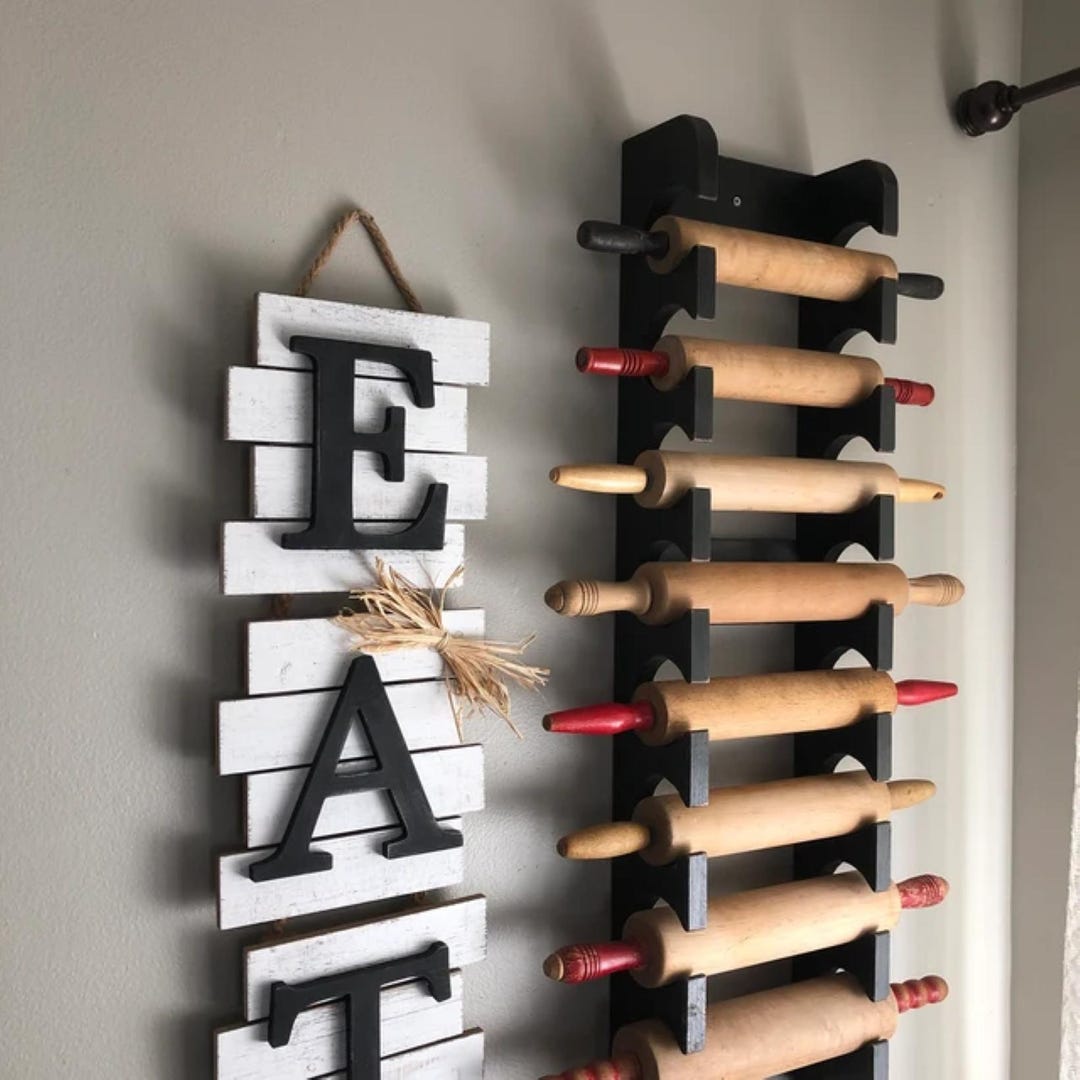 Unfinished Rolling Pin Holder for 6 Pin 7 Pin or 8 Pin Rack for Vintage ...