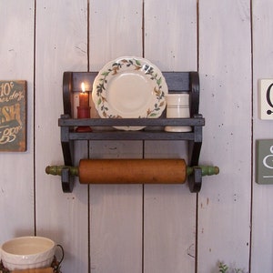 Farmhouse Primitive Rolling Pin Spice Rack / Choose Size and Color ...