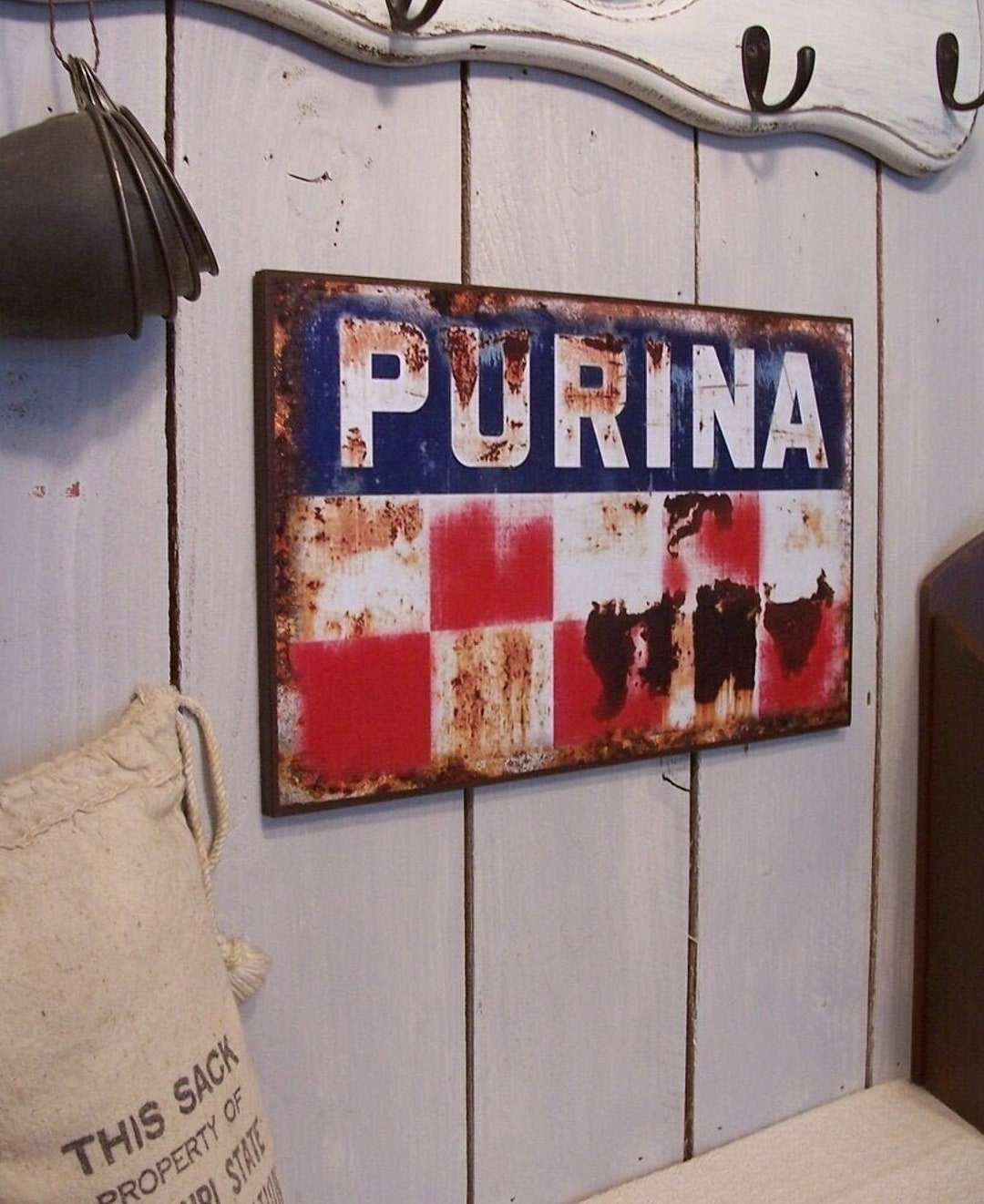 Rustic Style Purina 9 X 14 Nostalgic Feed Store Wooden Sign Farm ...