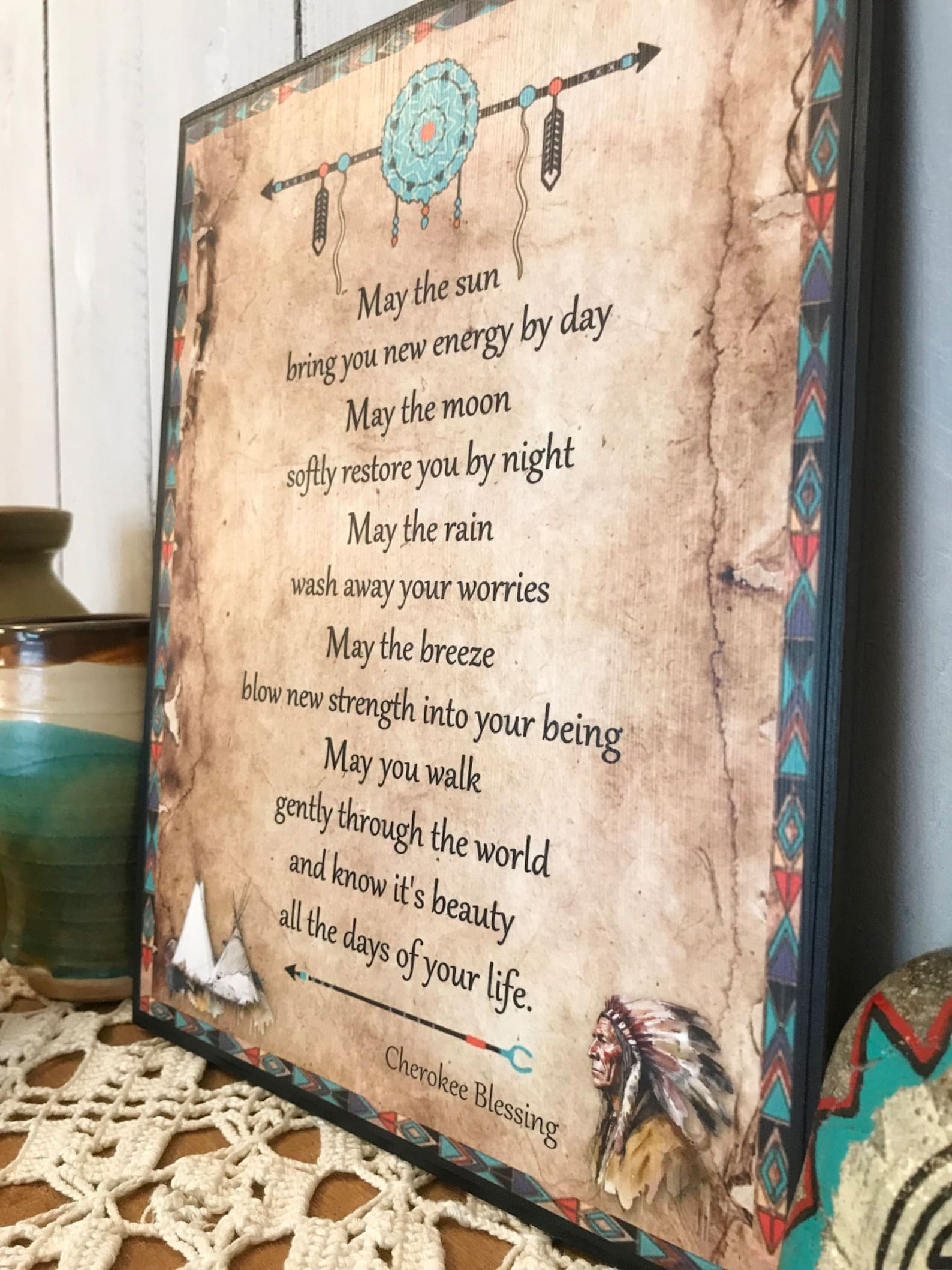 Cherokee Blessing, Native American Wooden Sign for Your Southwest ...