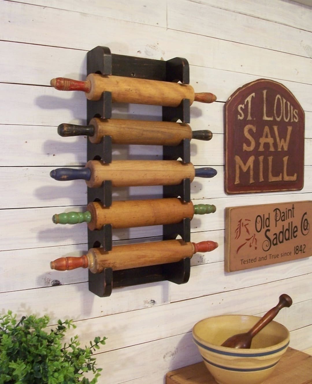5 Pin Multiple Rolling Pin Rack for Your Wooden Rolling Pin - Etsy