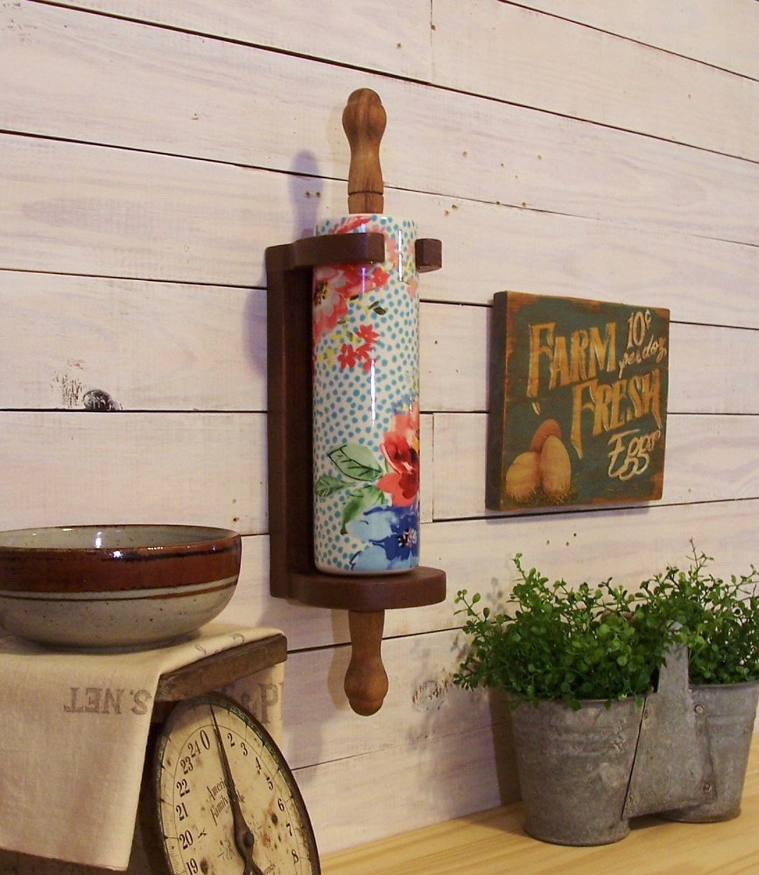 Pioneer Woman Vertical Rolling Pin Holder Rack for One Pin Space Saver ...