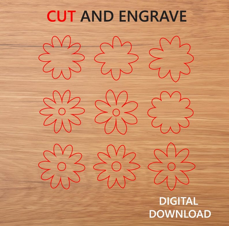 Simple Floral Shapes SVG Pack (9 Shapes) - Etsy