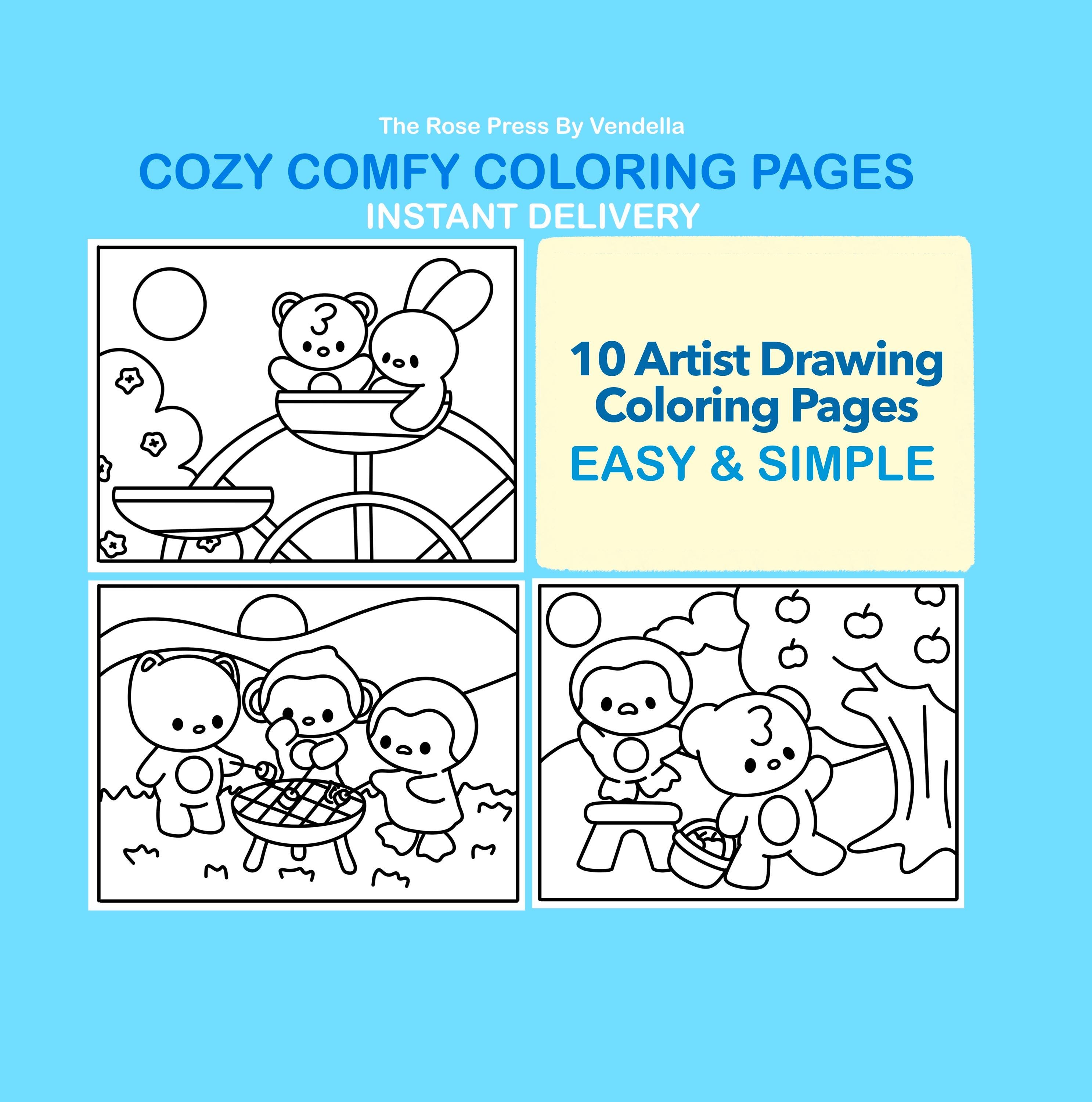 10 Kawaii Baby Animal Coloring Pages – Spring Summer Illustrations ...