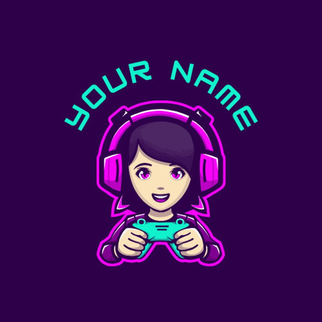 Female Gaming Logo for Your Social Media Account Facebook Youtube Kick ...