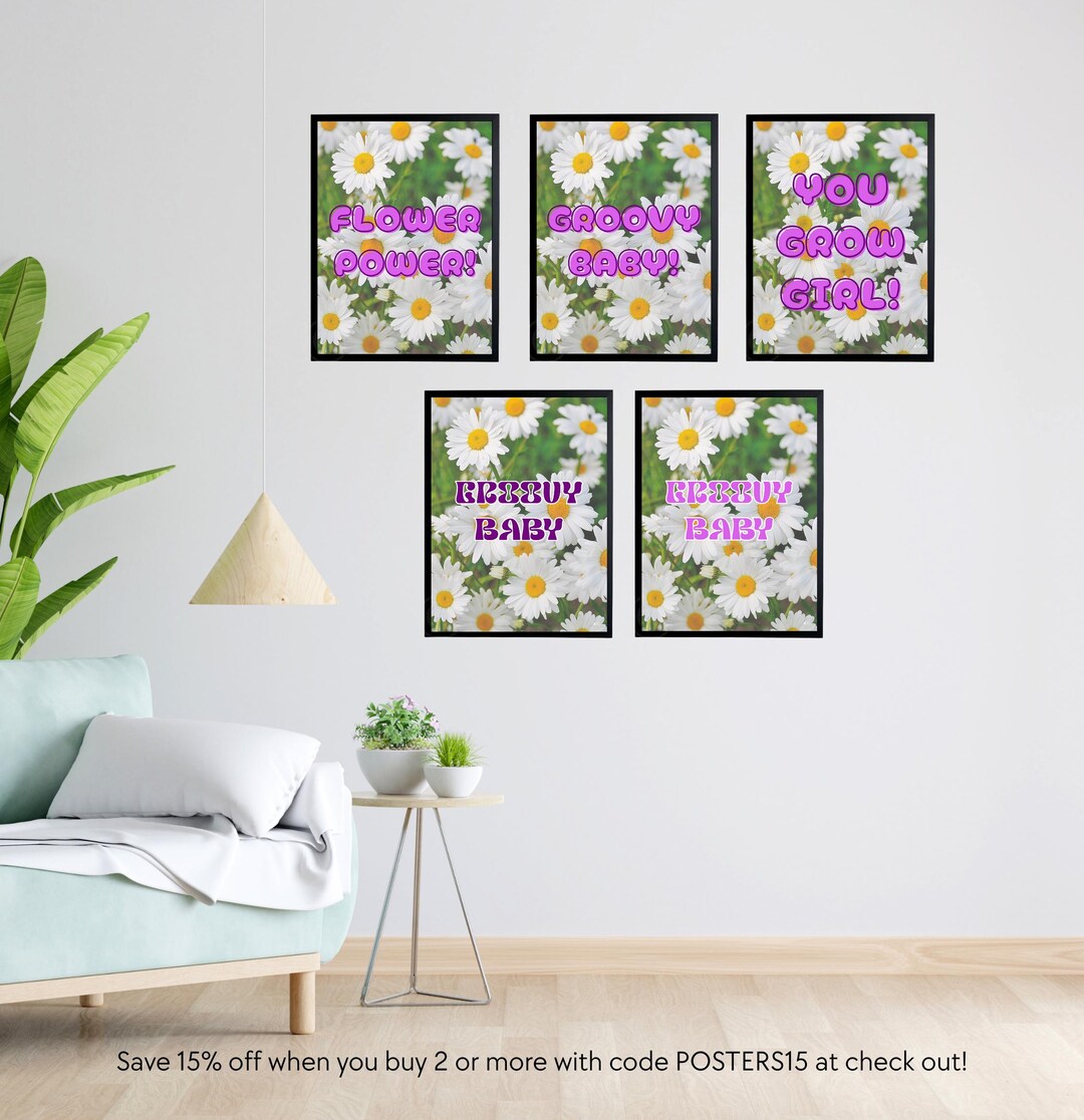 Daisies Poster: Purple Motivational Wall Art - Semi-glossy - Etsy