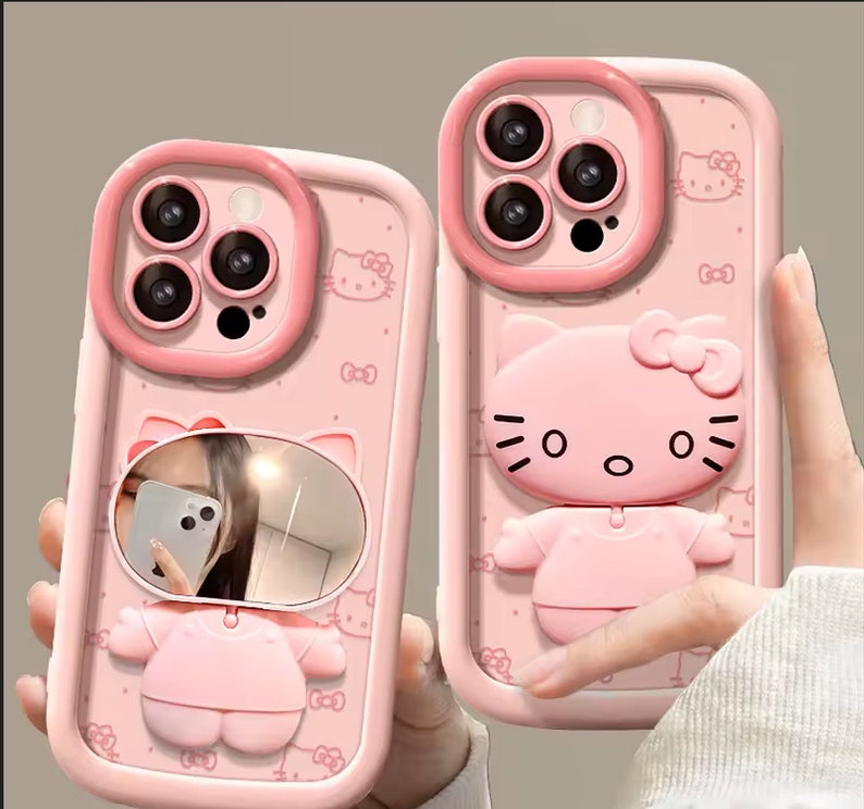 Kawaii Hello Kitty, Sanrio, Aesthetic Phone case Silicone case. Mirror ...