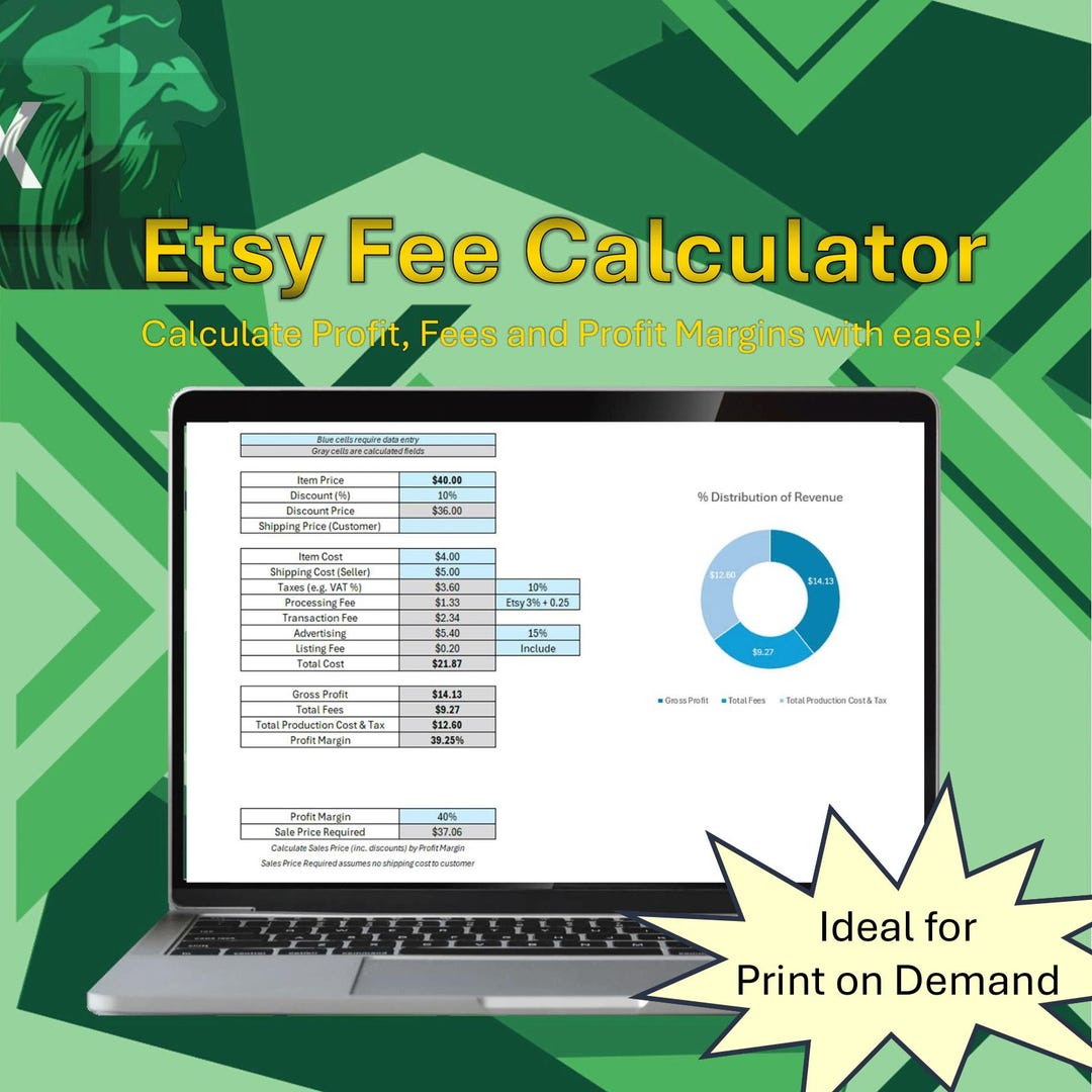 Etsy Fee Calculator Excel Tools BOXING DAY SALE - Etsy