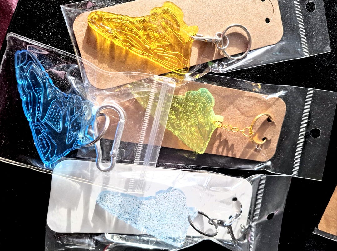 Blue Yellow Gold Basketball Shoe Key Ring - Etsy