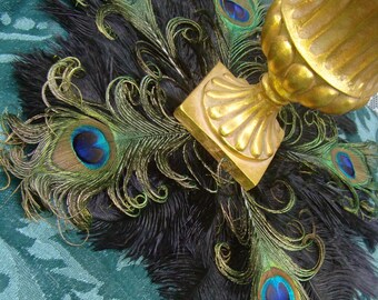 Exquisite 16 Ostrich and Peacock Feather mat in your | Etsy
