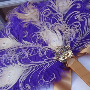 Masquerade Feathered Fan BRIDESMAID Bouquet - Etsy